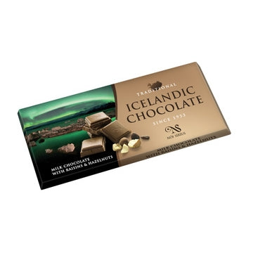 Traditional Icelandic Milk Chocolate w. Raisins and Hazelnuts ...